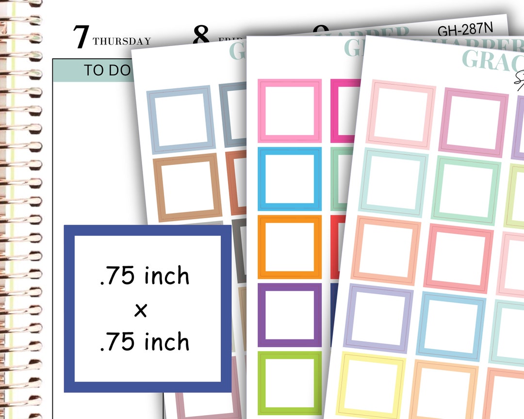 Box Stickers Square Stickers Planner Stickers GH-287 - Etsy