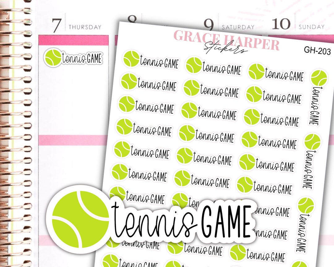 Tennis Game Planner Stickers Tennis Game Reminder Stickers - Etsy