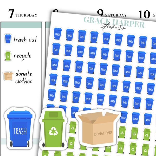 Trash Can Sticker - Etsy