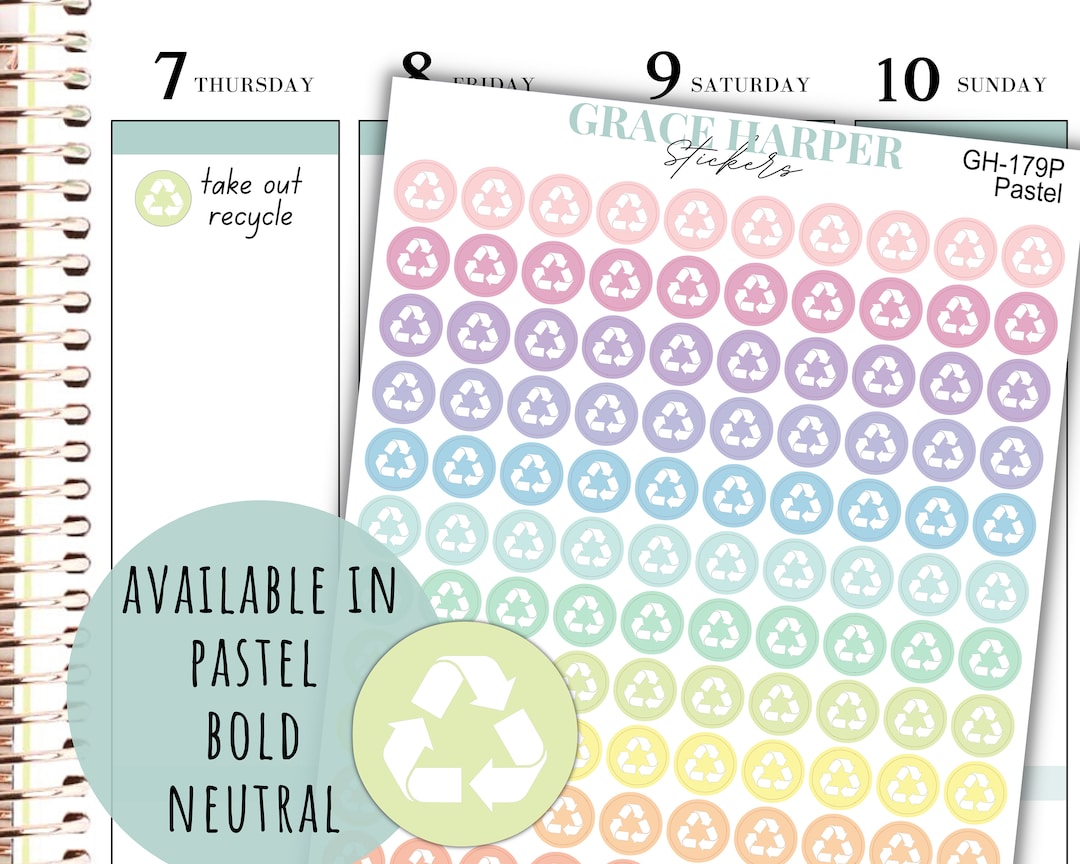 Recycle Planner Stickers Take Out Recycle Stickers Recycle Stickers ...
