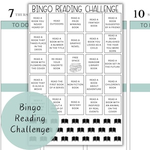 Bingo Reading Challenge Sticker Sheet -reading Journal Stickers GH-262 ...
