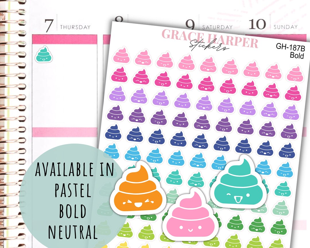 Poop Icon Sticker Poo Stickers Poop Planner Stickers 187 - Etsy