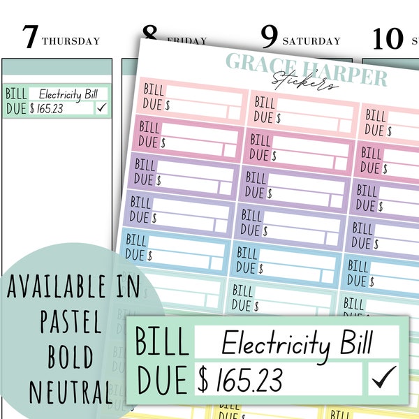 Bill Pay Stickers - Etsy