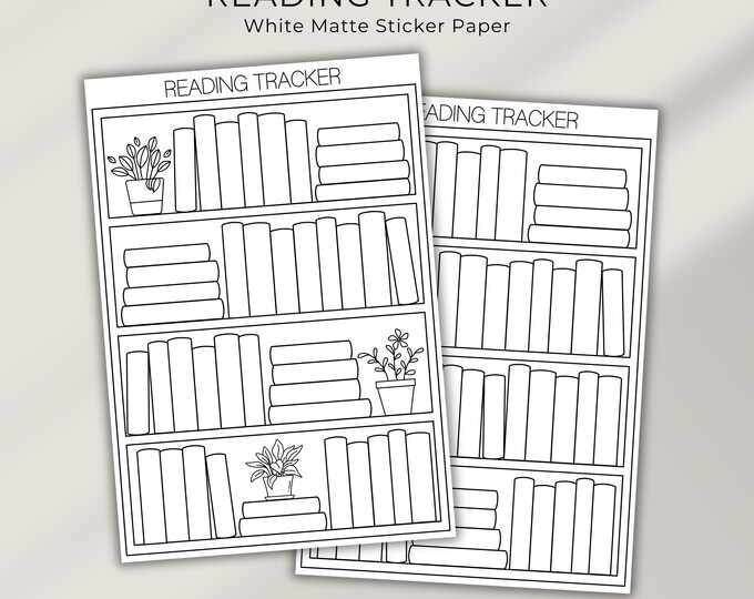 Witchy Reading Bookshelf Tracker in Black and White | Decorative ...
