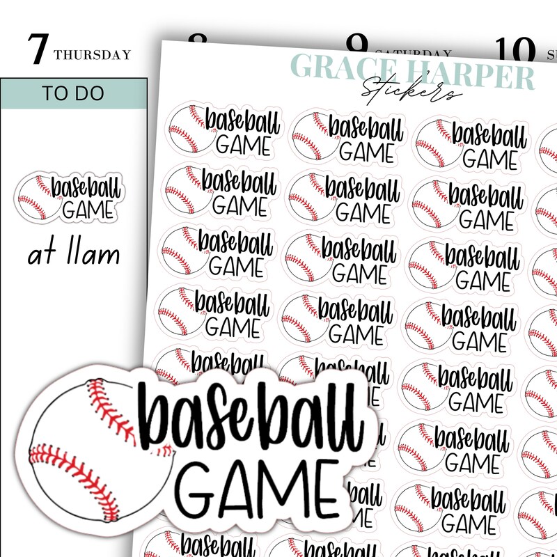 Baseball Stickers - Etsy