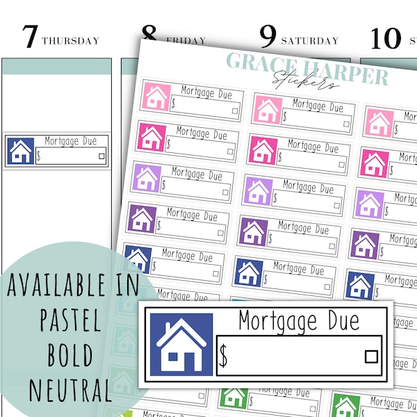 Mortgage Due Stickers - Etsy