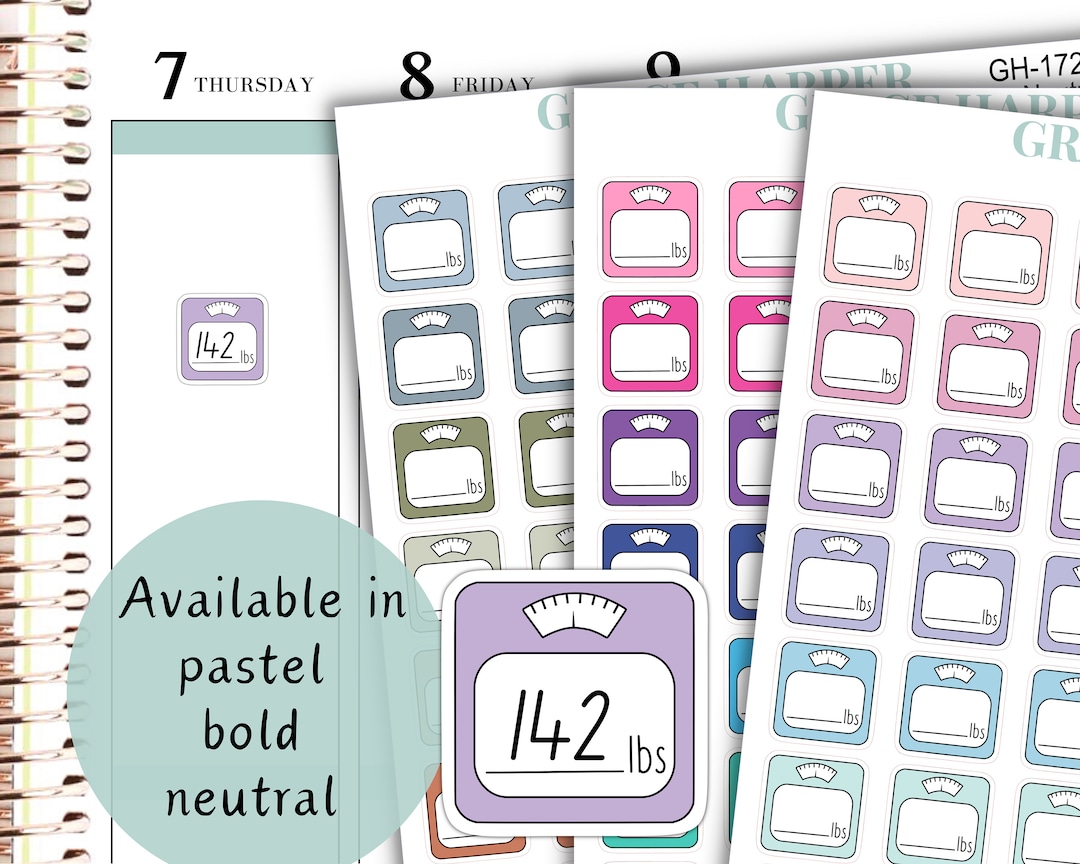 Weight Scale Stickers Weigh in Planner Stickers GH-172 - Etsy