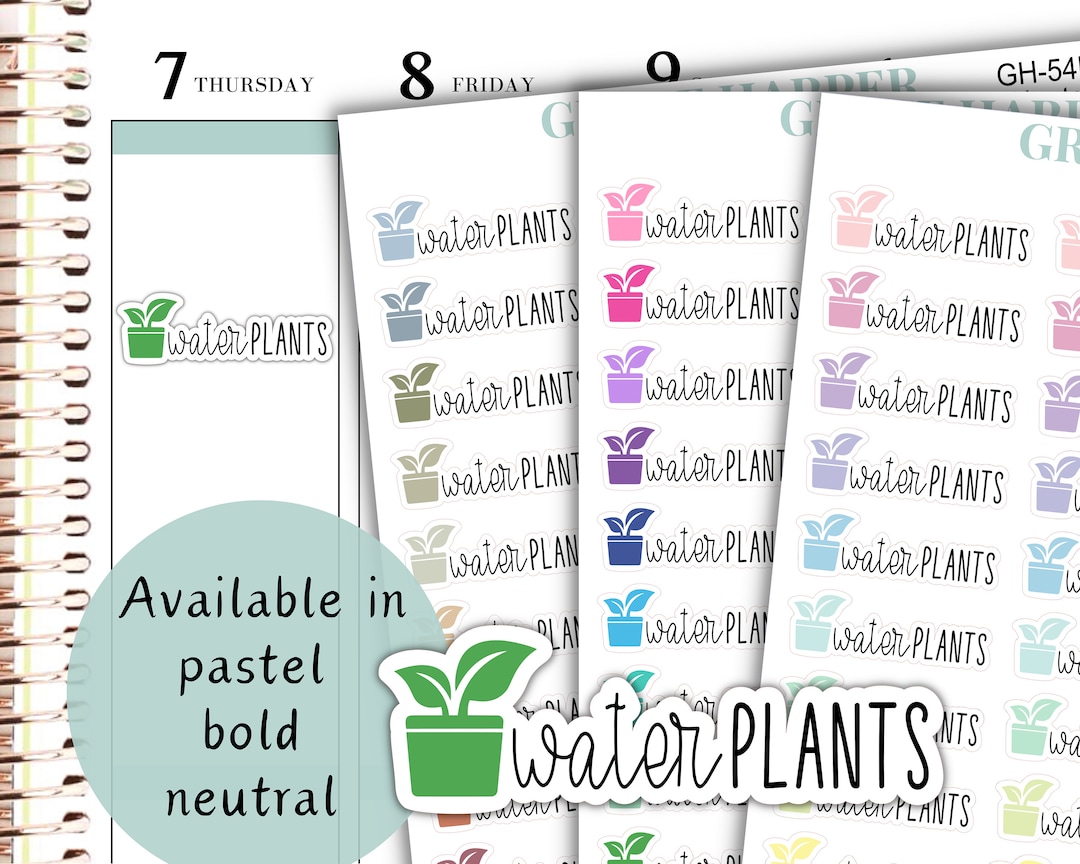 Water Plants Planner Stickers Water Plants Reminder Stickers Plant Care ...
