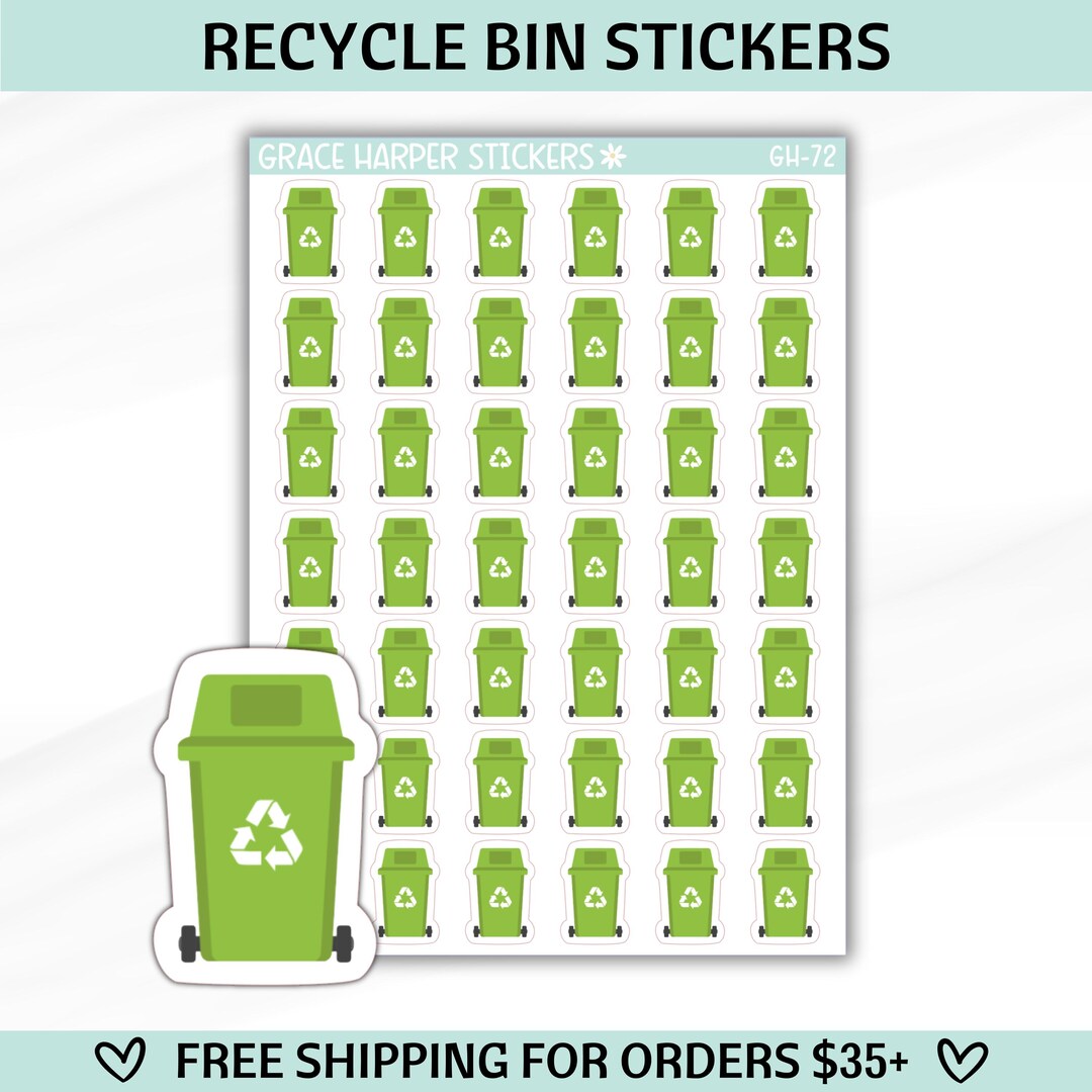 Recycle Bin Stickers - Recycle Stickers - Garbage Bin Stickers ...