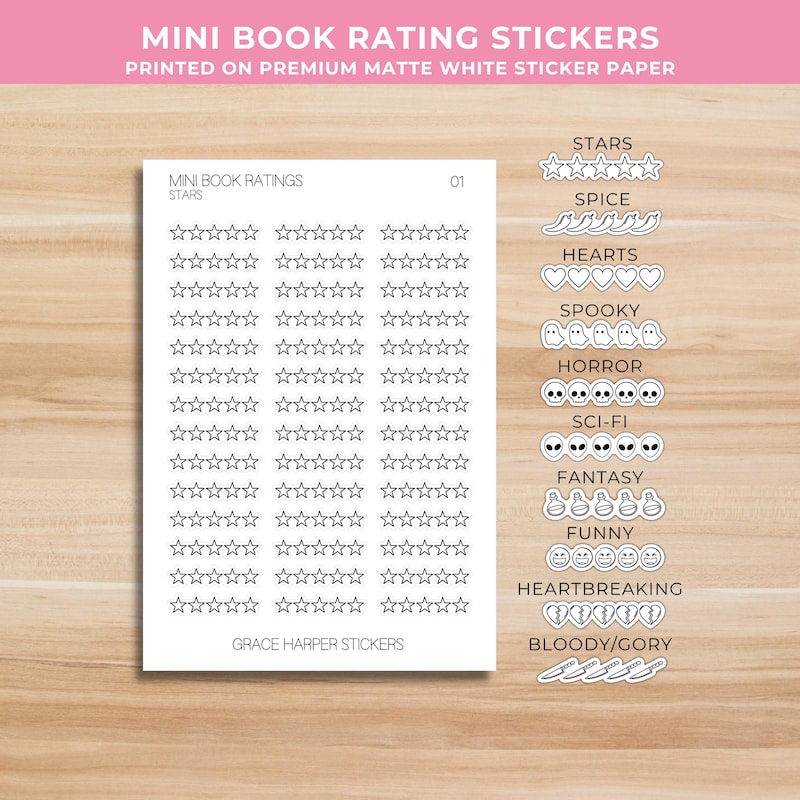 Mini Book Rating Stickers - Etsy