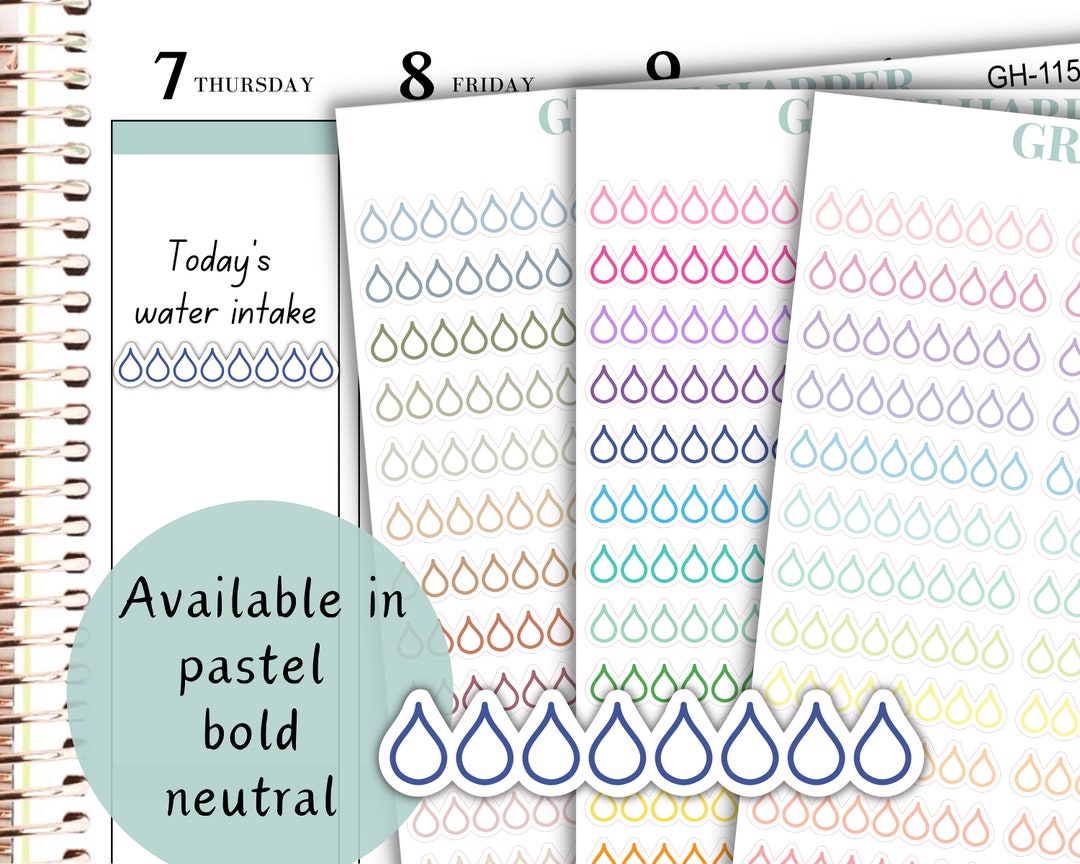 Water Intake Tracker Sticker - Water Tracker Sticker -daily Water ...
