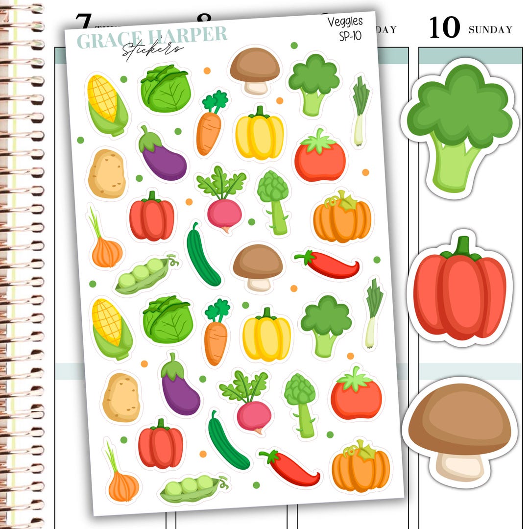 Veggies Stickers - Vegetables Stickers - Food Stickers - Decorative ...
