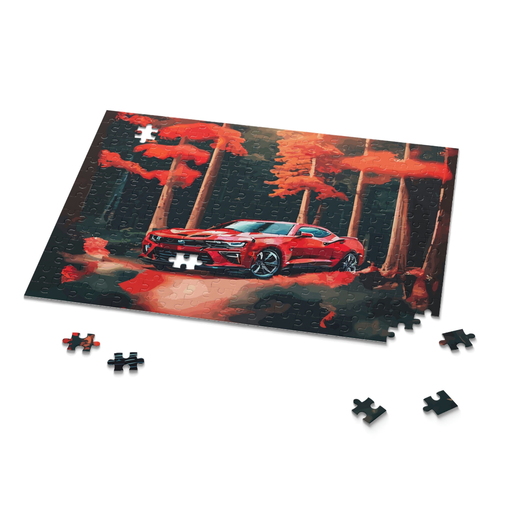 Red Camaro in Woods Puzzle Car Guy Gift Boyfriend Gift Automotive ...