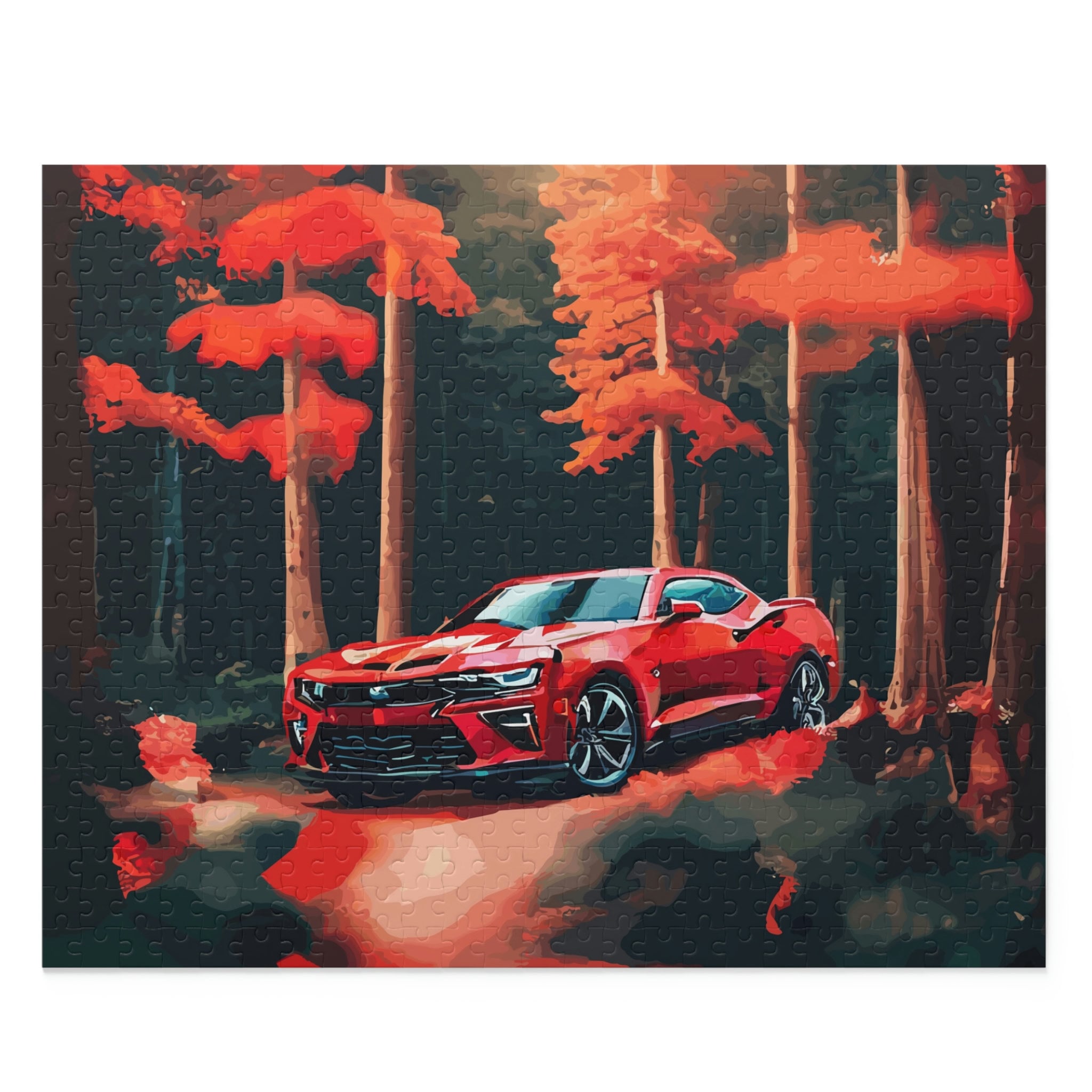 Red Camaro in Woods Puzzle Car Guy Gift Boyfriend Gift Automotive ...