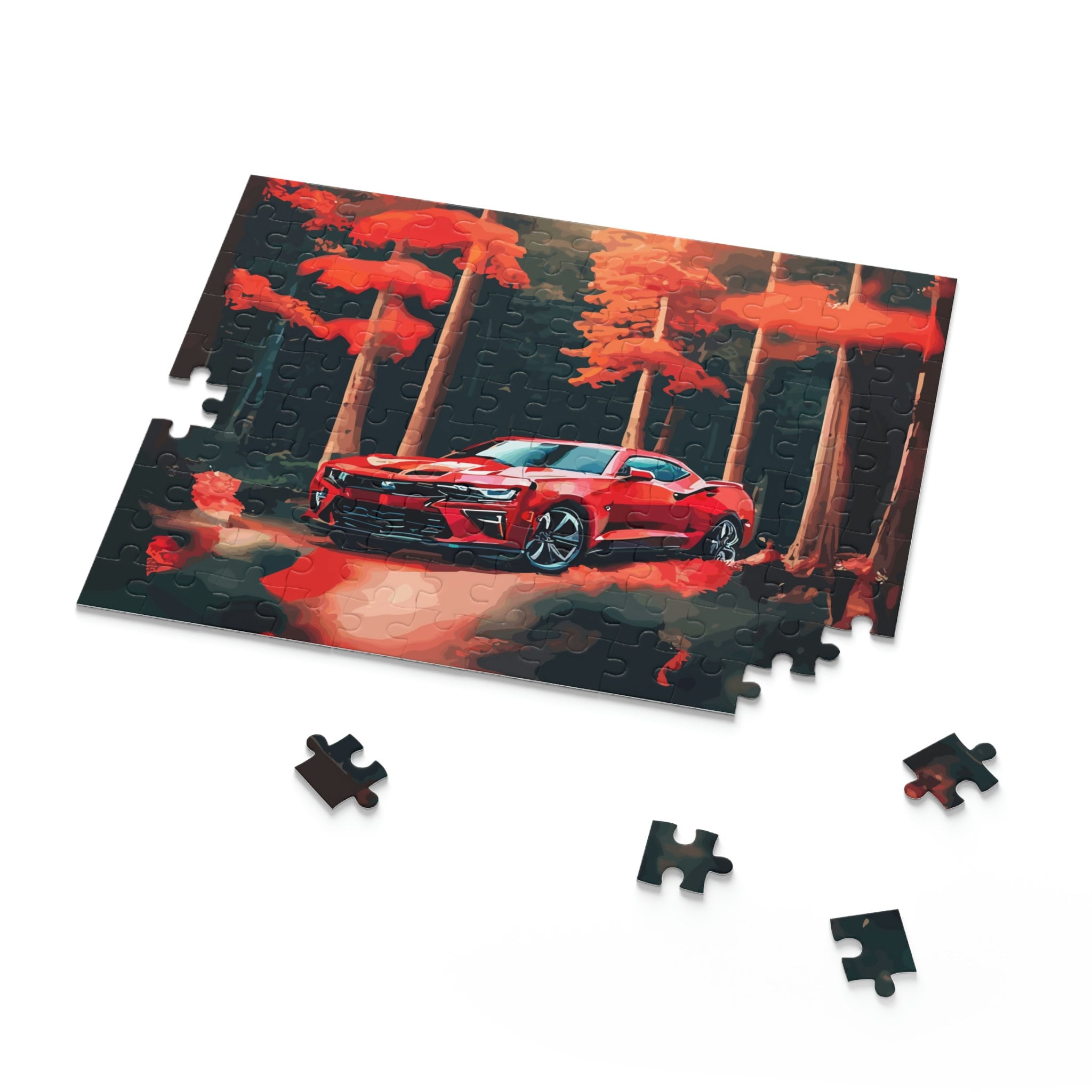 Red Camaro in Woods Puzzle Car Guy Gift Boyfriend Gift Automotive ...