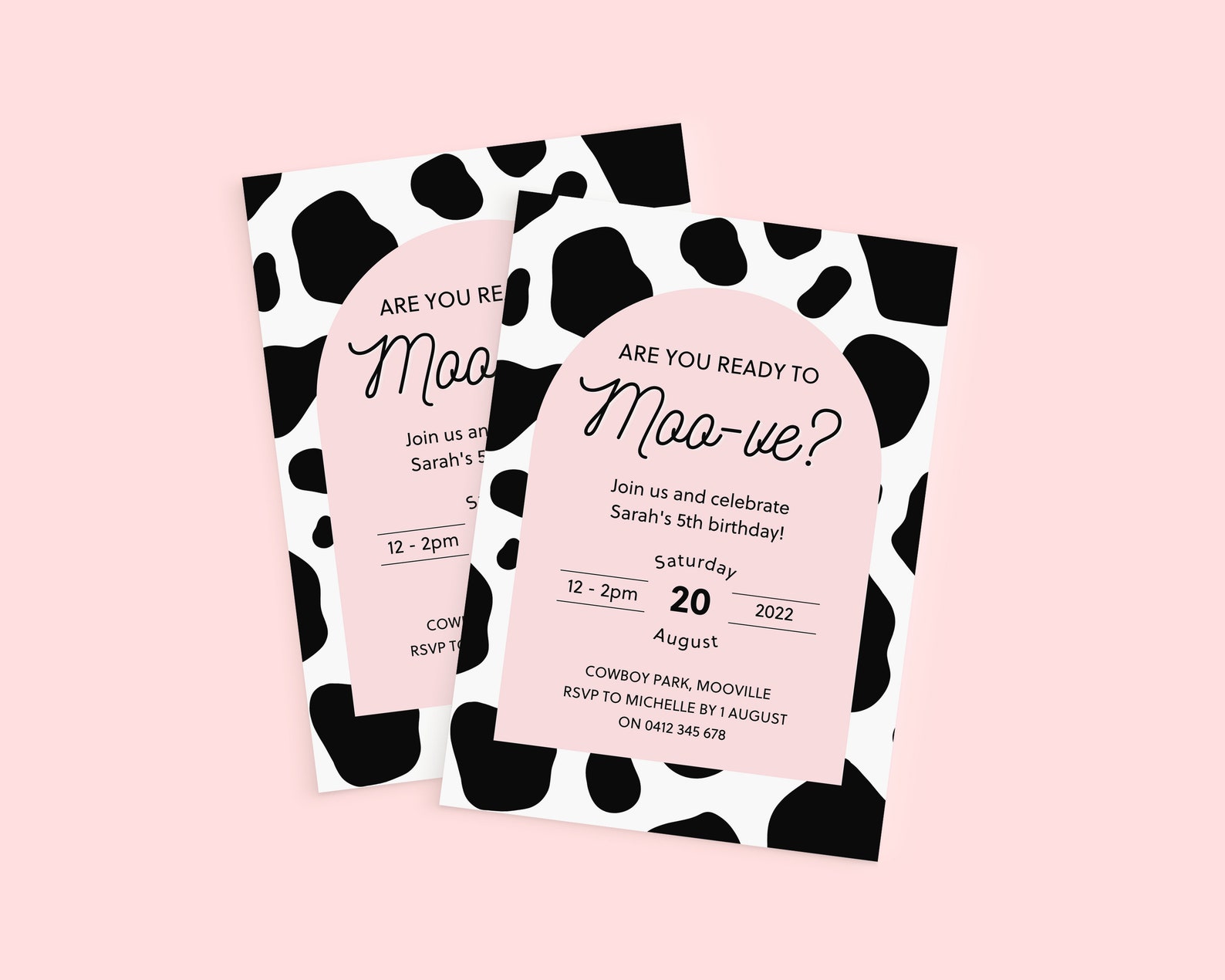 Cow Party Invitation, Editable Farm Birthday Invitation Template, Farm ...