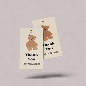 Teddy Bear Thank You Tag Template, Printable Teddy Bear Picnic Thank ...