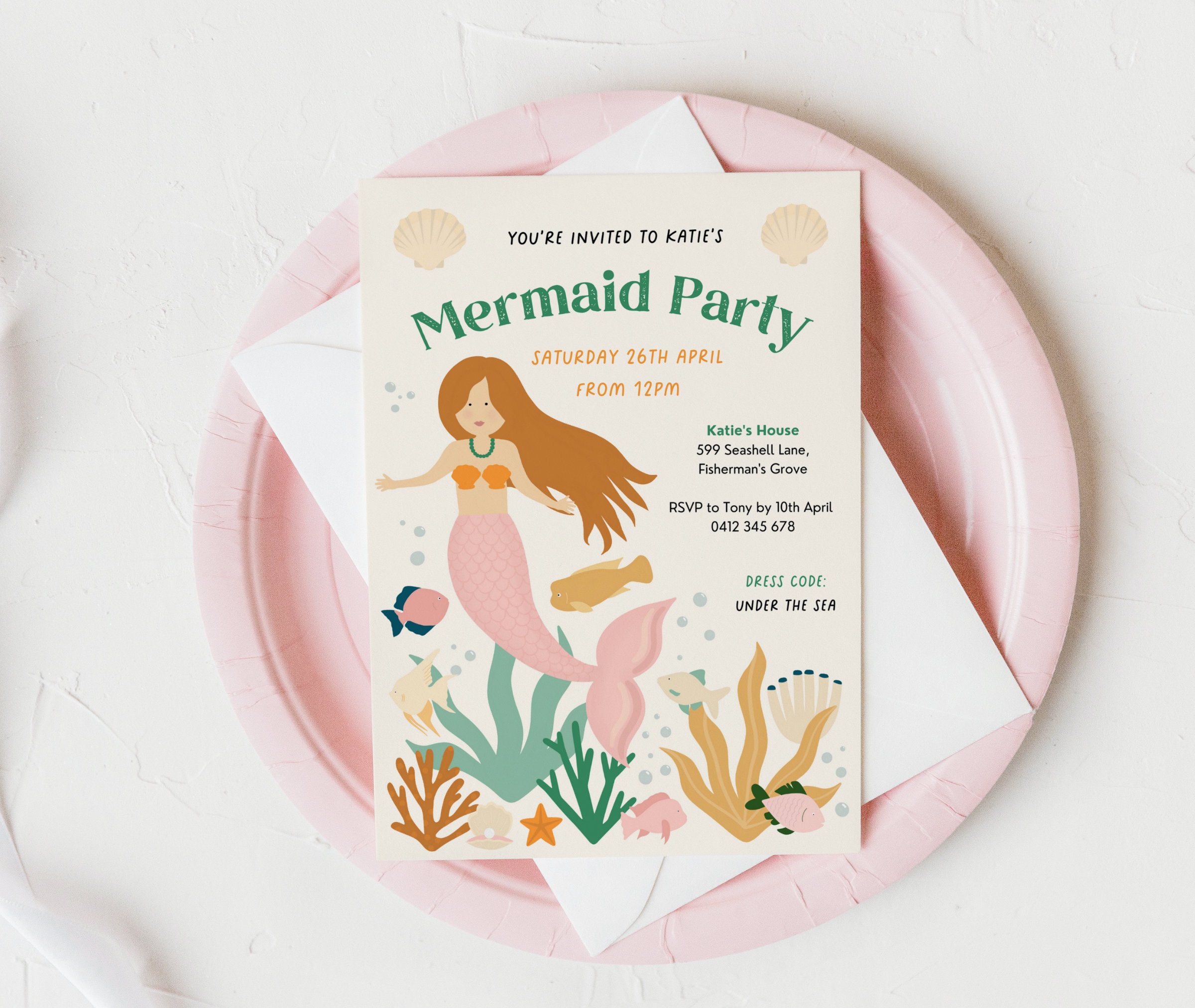 Mermaid Birthday Invitation, Printable Mermaid Invitation Template ...