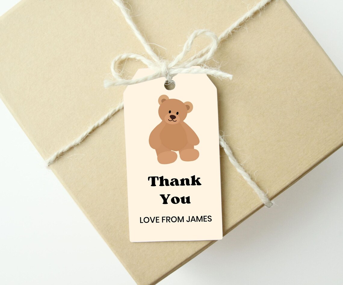 Teddy Bear Thank You Tag Template, Printable Teddy Bear Picnic Thank ...