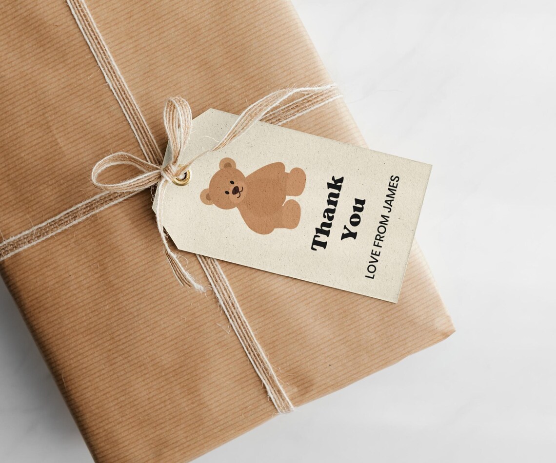 Teddy Bear Thank You Tag Template, Printable Teddy Bear Picnic Thank ...