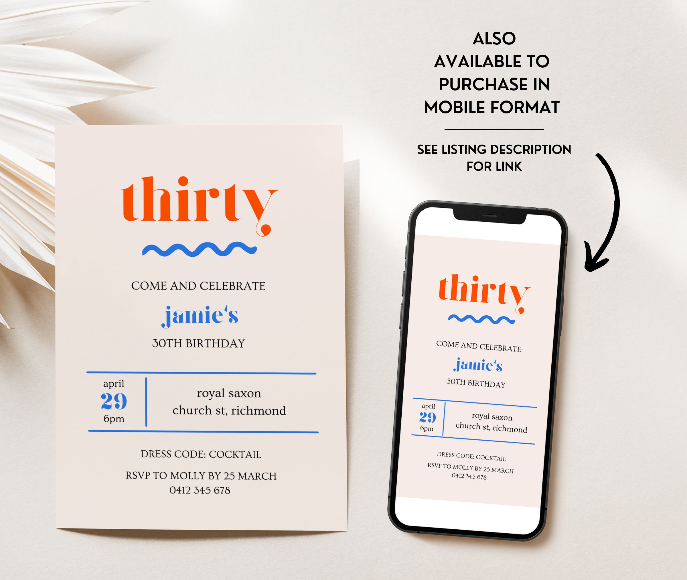 Thirty 30th Invitation Template Printable 30th Birthday - Etsy