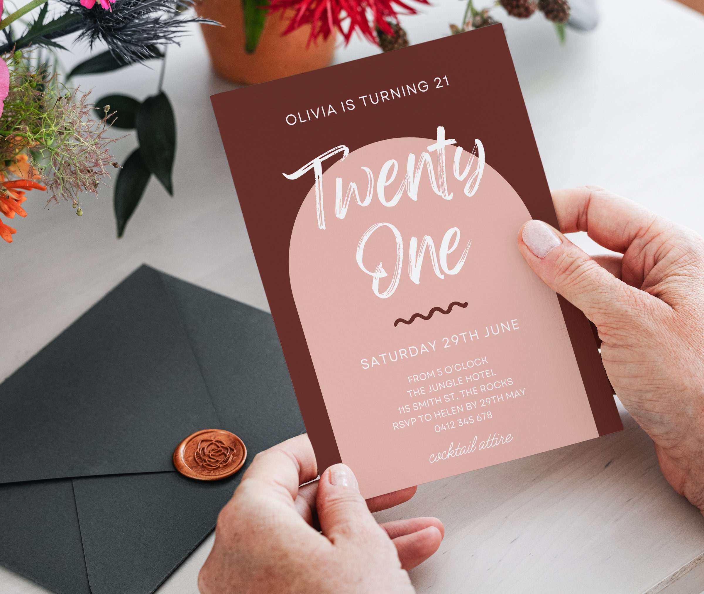 Twenty One Birthday Party Invite, Printable 21st Birthday Invitation ...
