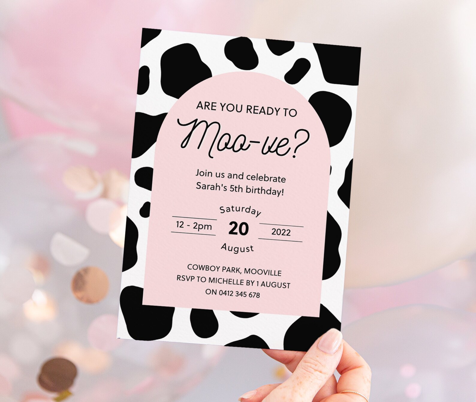 Cow Party Invitation, Editable Farm Birthday Invitation Template, Farm ...