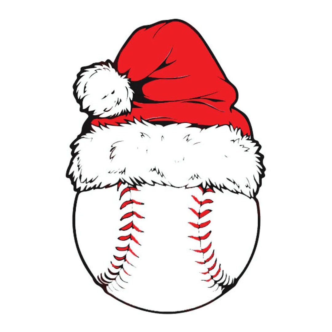 Christmas Baseball Ball Santa Hat Svg, Funny Sports Xmas Gifts Svg - Etsy
