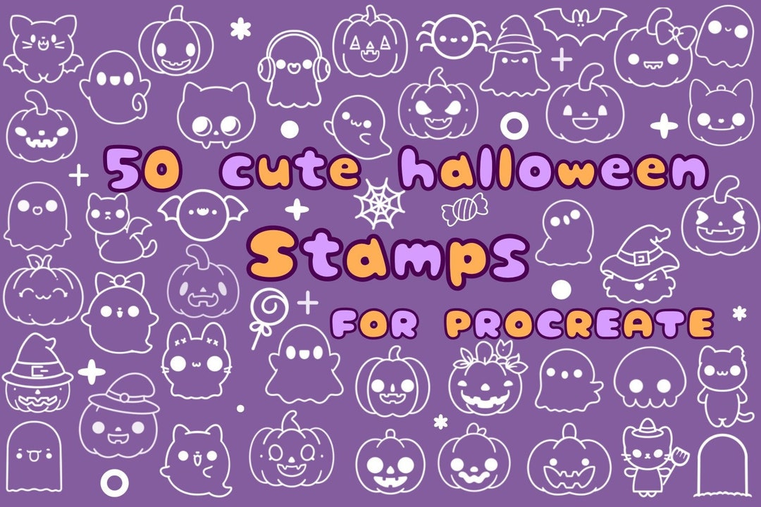 50 Procreate Brushes | Procreate Stamps,halloween Brushset, Cute ...
