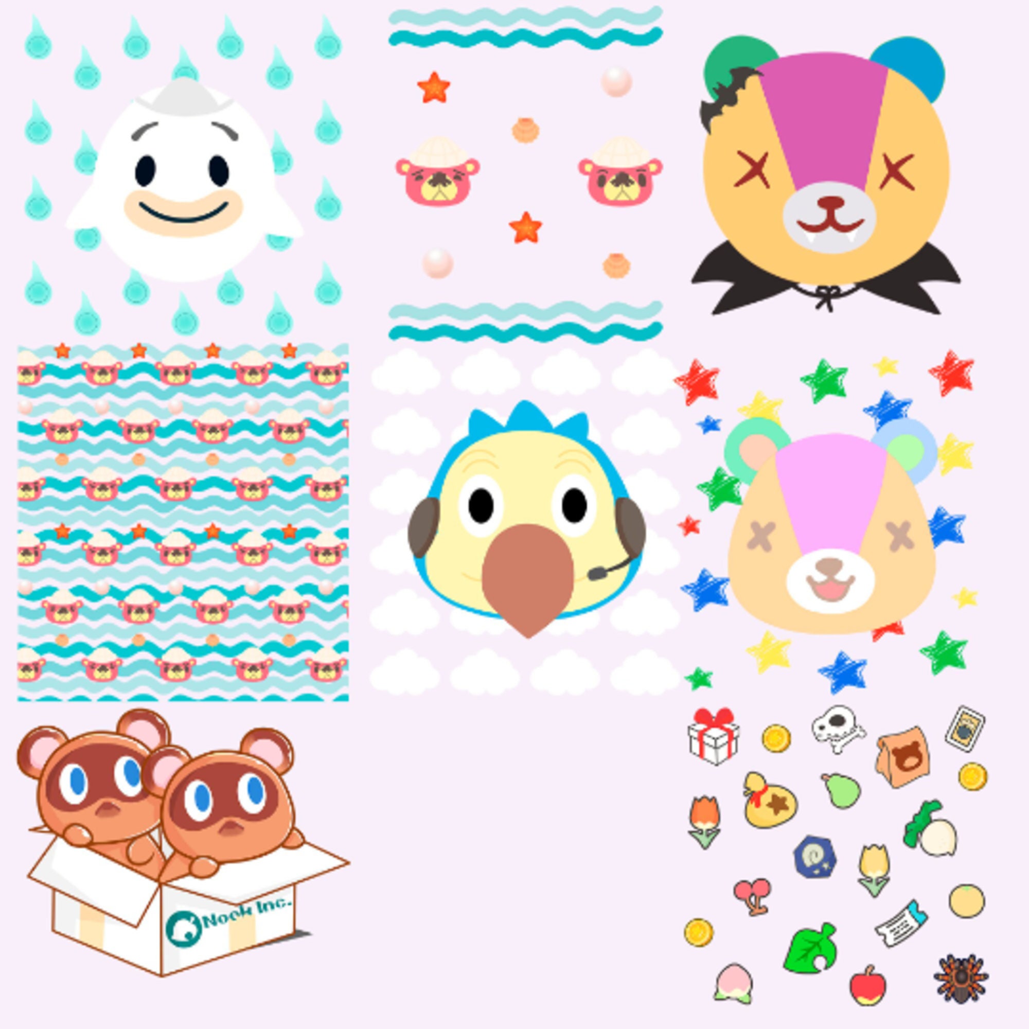 58 Animal Crossing Illustrations Png for Scrapbooking,fabric Printing ...