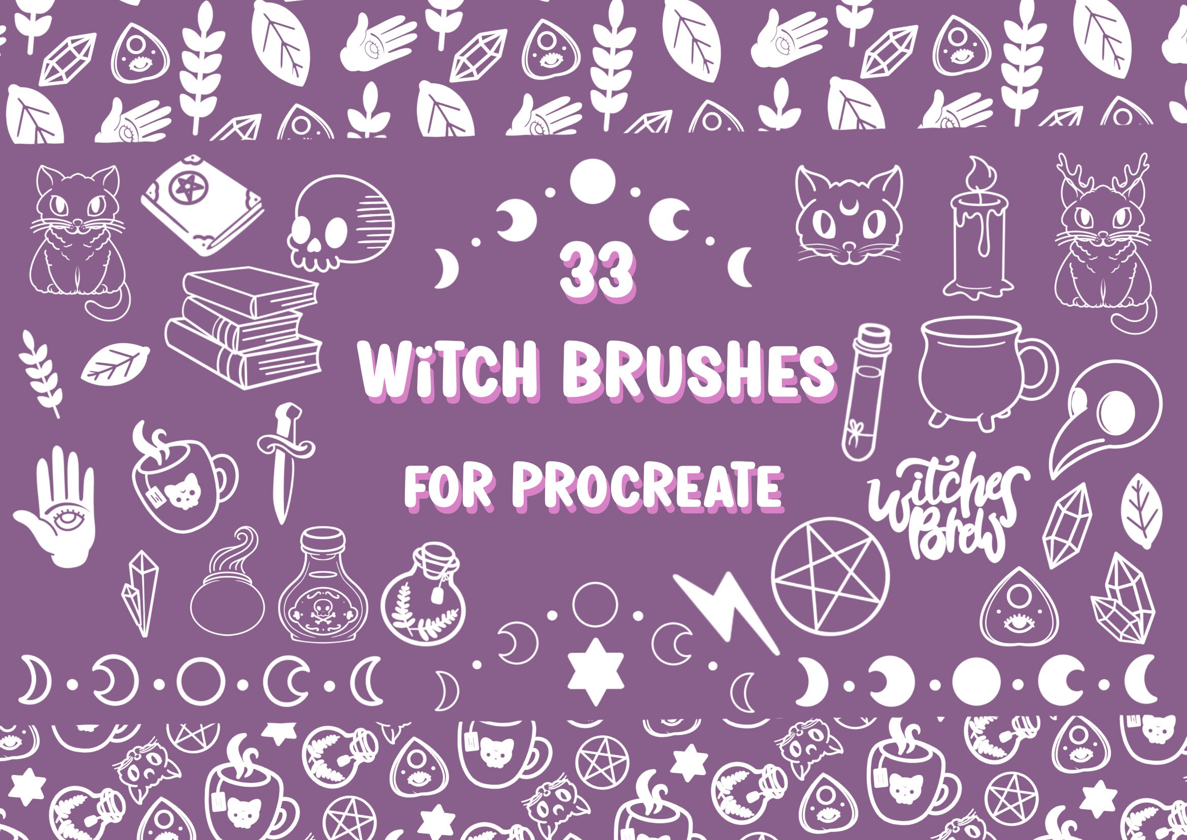 33 Procreate Brushes | Procreate Stamps,halloween Brushset, Cute ...