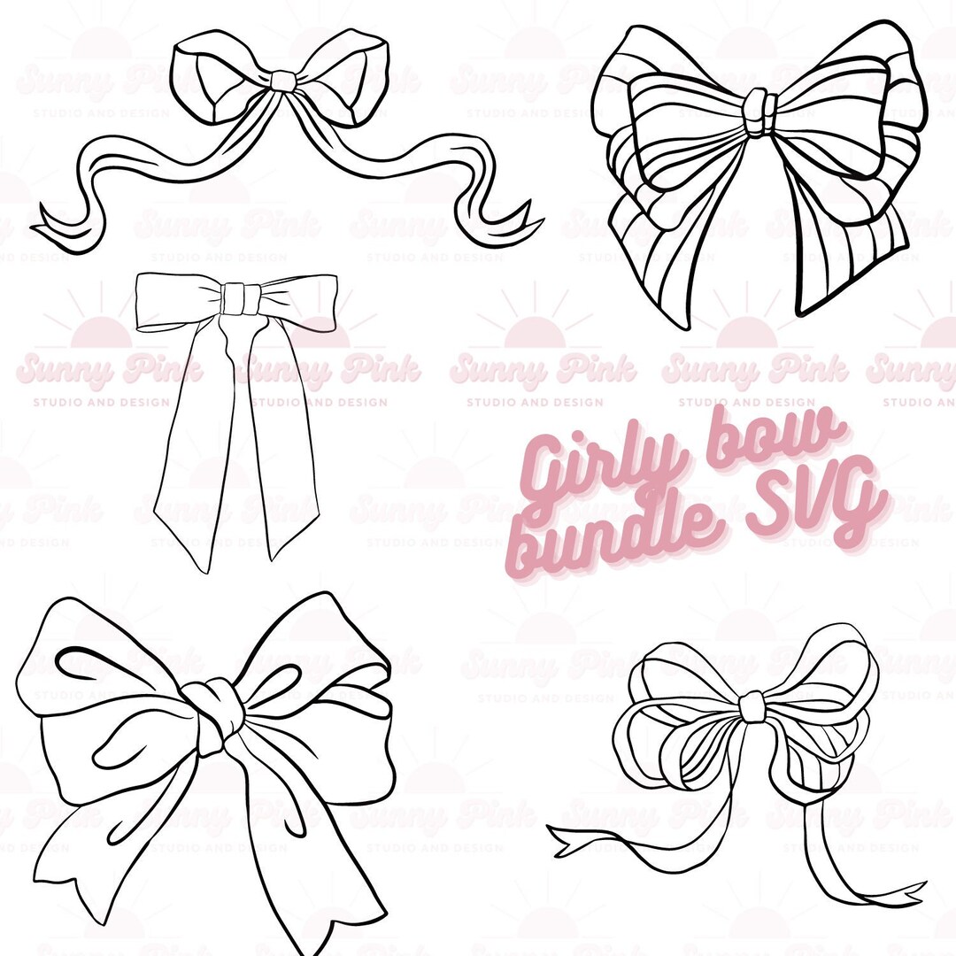 Girly Bow Svg Bundle, Digital Downloads, Multiple Files - Etsy UK