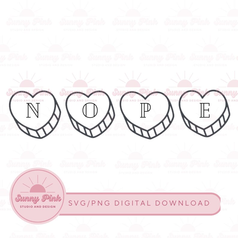 Nope Svg, Anti Valentine Svg, Hearts Svg - Etsy