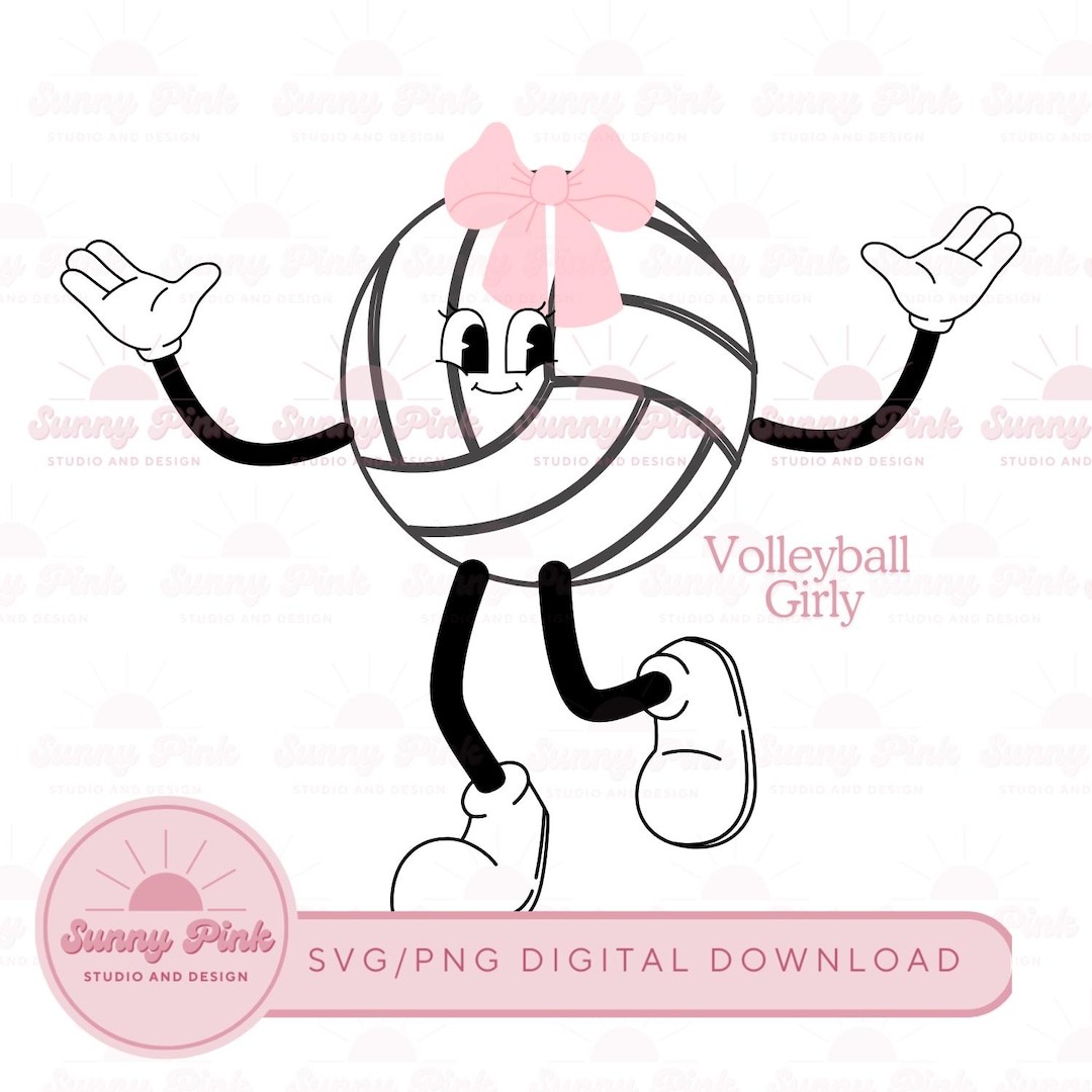 Volleyball Cute Character Svg Design - Etsy
