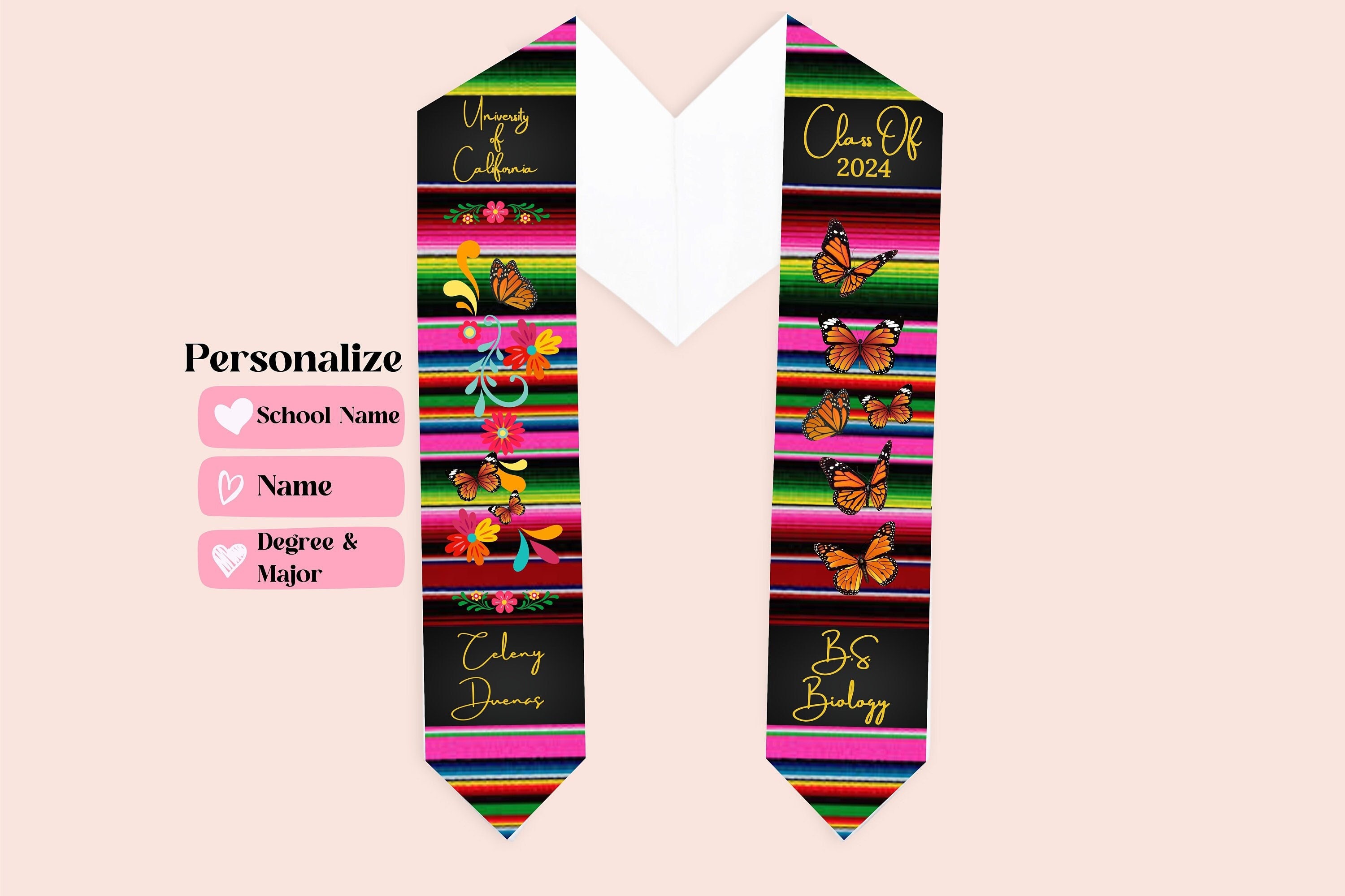 Mexican Serape Graduation Stole, Grad Gift, Gift for Graduate ...