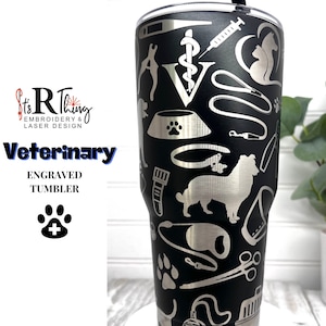 Custom Vet Stainless Steel Tumbler, Engraved Animal Doctor Gift ...