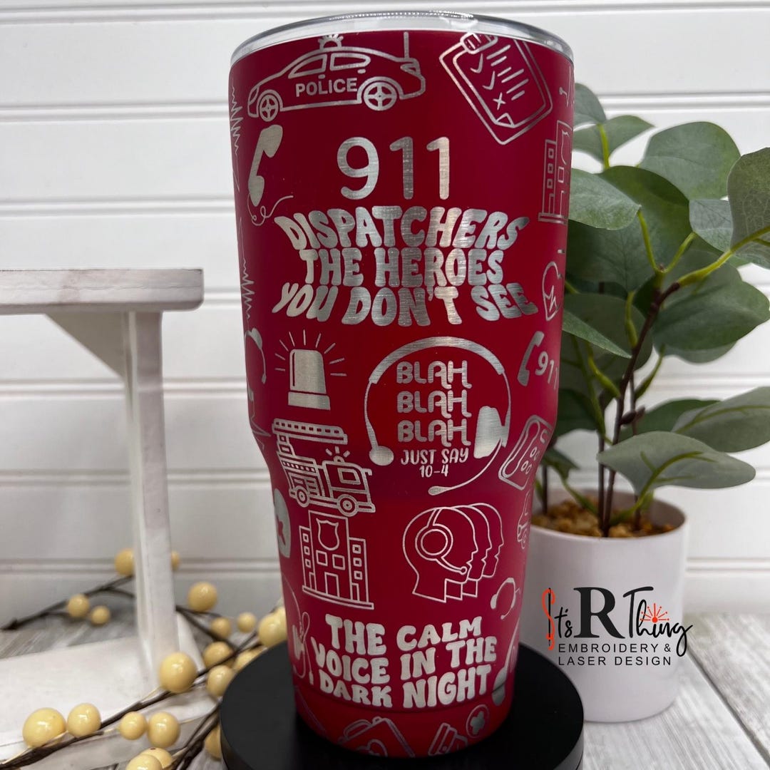 911 Dispatcher Engraved Tumbler, Emergency Operator Gift, Laser ...