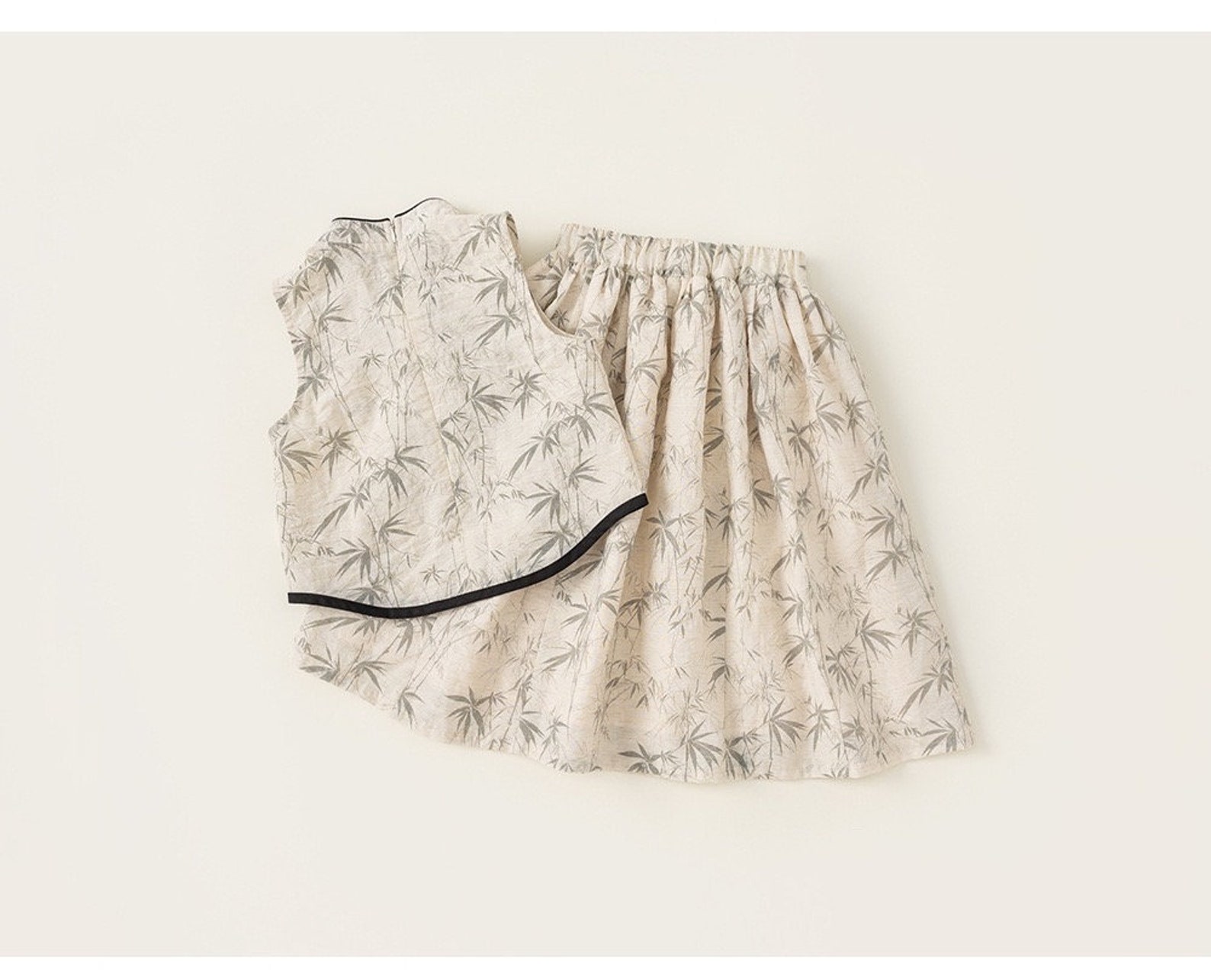 Girls Cheongsam Dress Two-piece Qipao Hanfu Summer Dress Bamboo ...