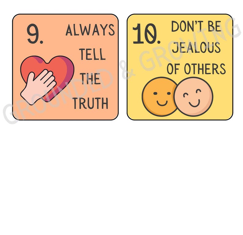 10 Commandment Cards for Kids | Christian Flash Cards for Memory - Etsy