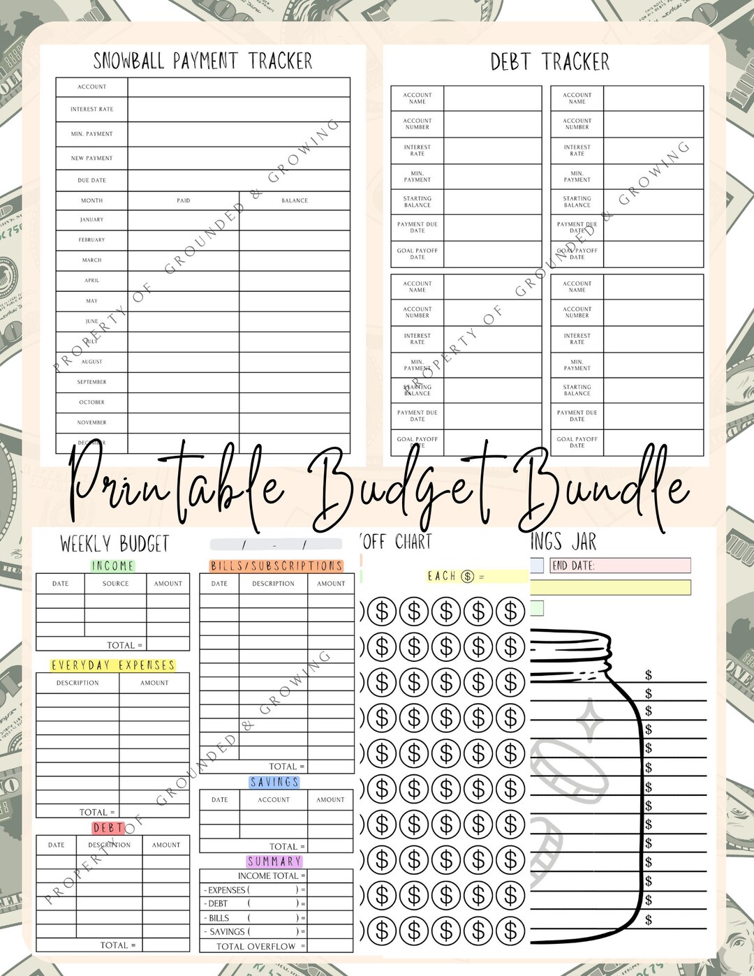 PRINTABLE BUDGET BUNDLE - Etsy