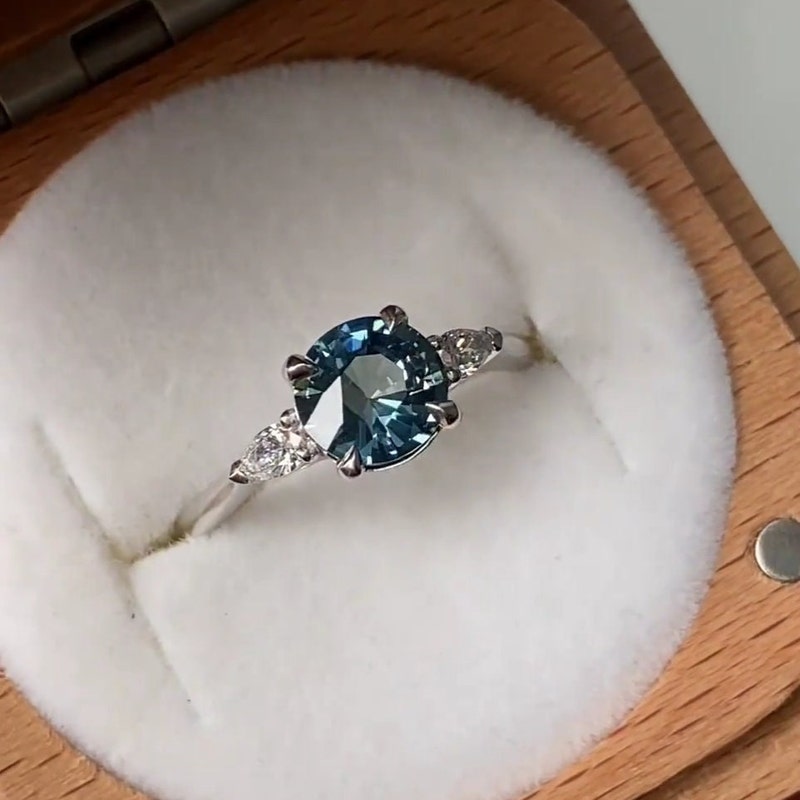Teal Sapphire Ring - Etsy