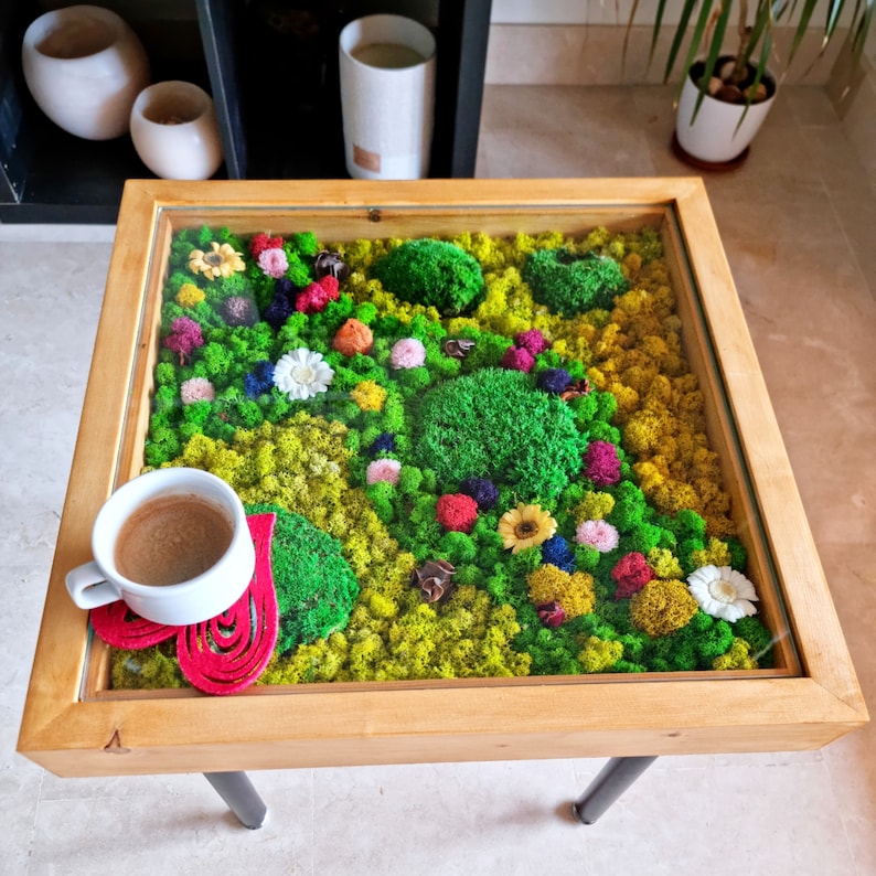 Moss Table. Moss Art. Deco Plants. Biophilic Design. Handmade Furniture ...