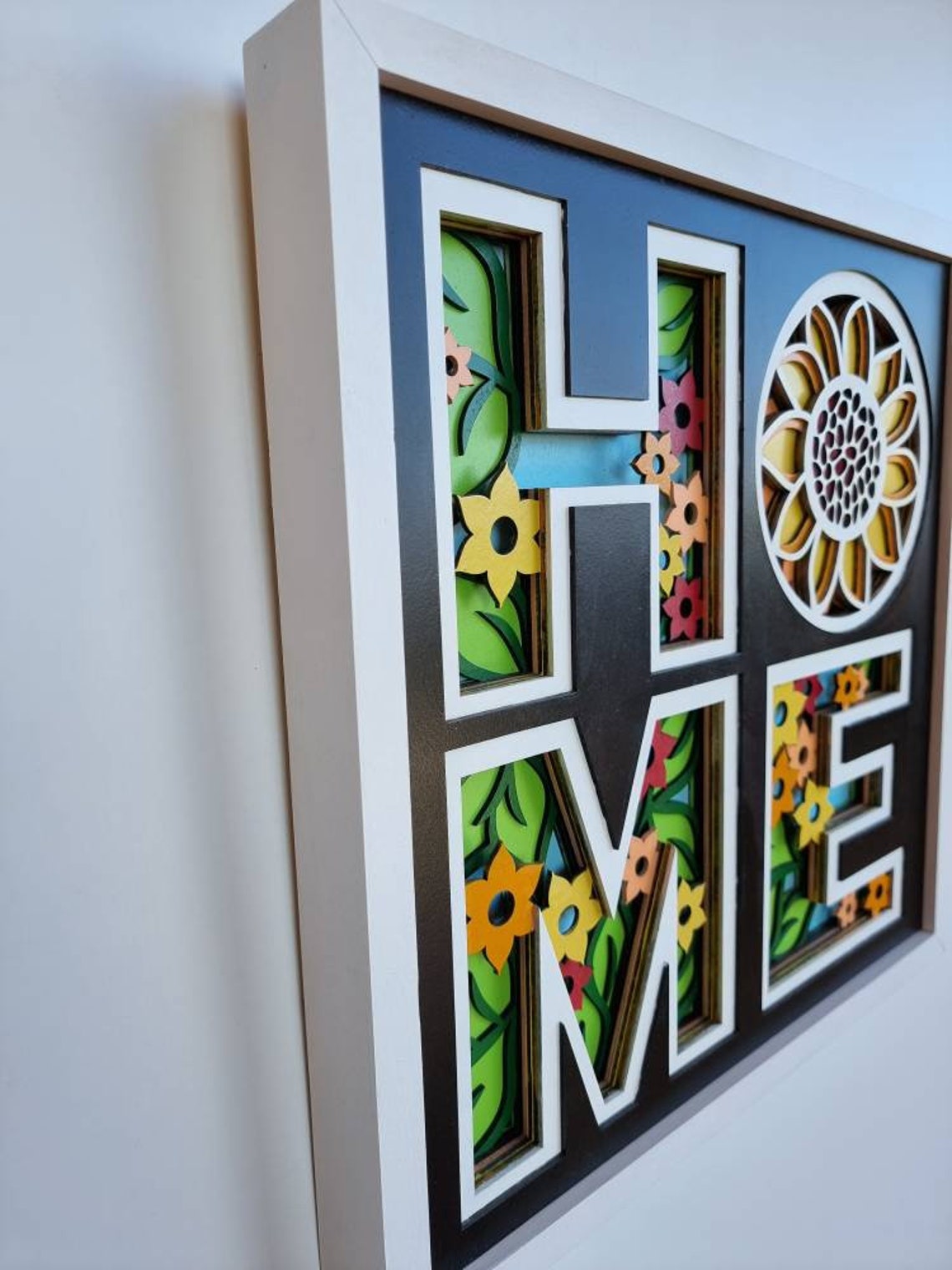3D Layered Wood Home Sign: Floral Sunflower Wall Decor - Etsy