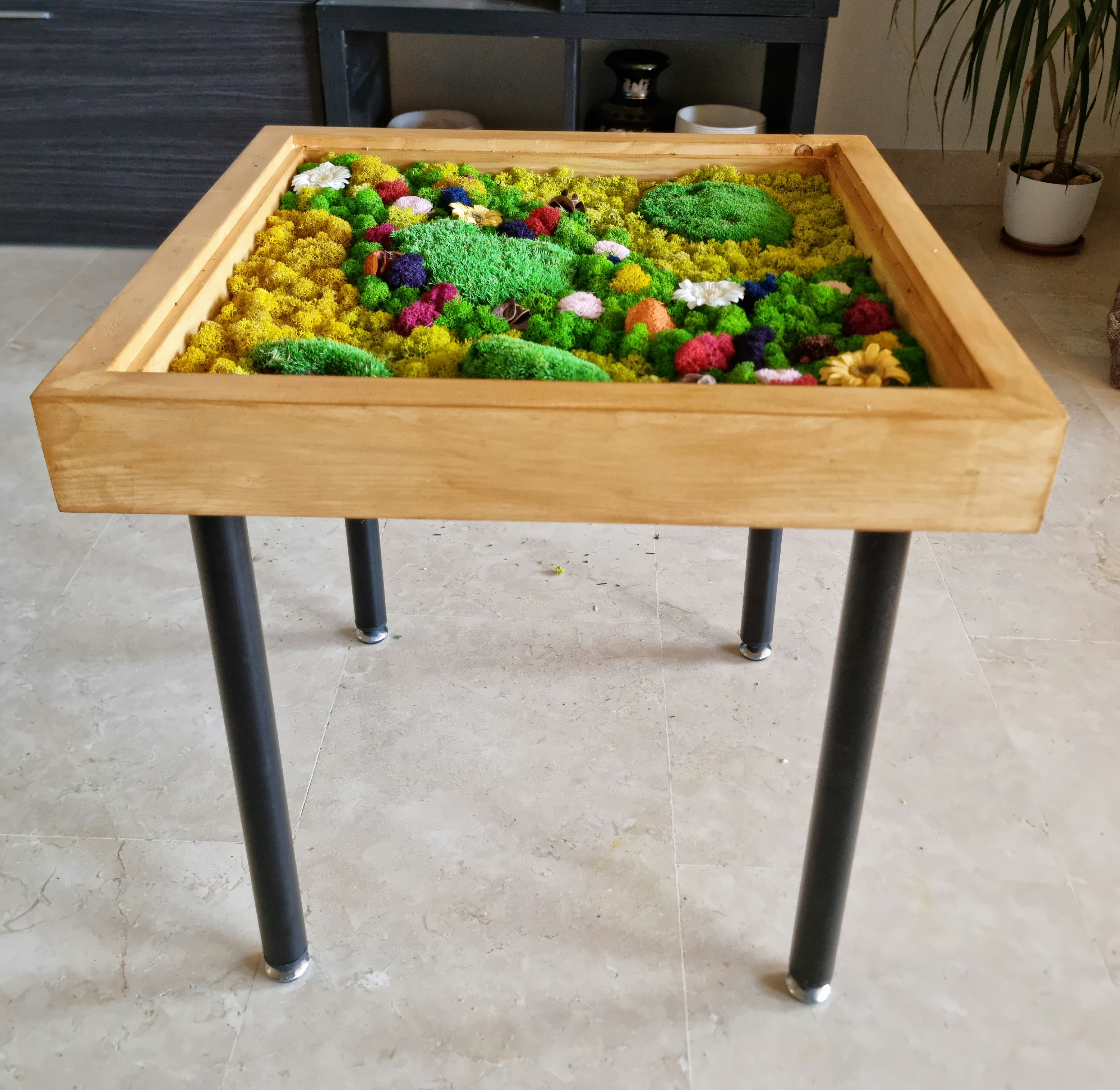 Moss Table. Moss Art. Deco Plants. Biophilic Design. Handmade Furniture ...