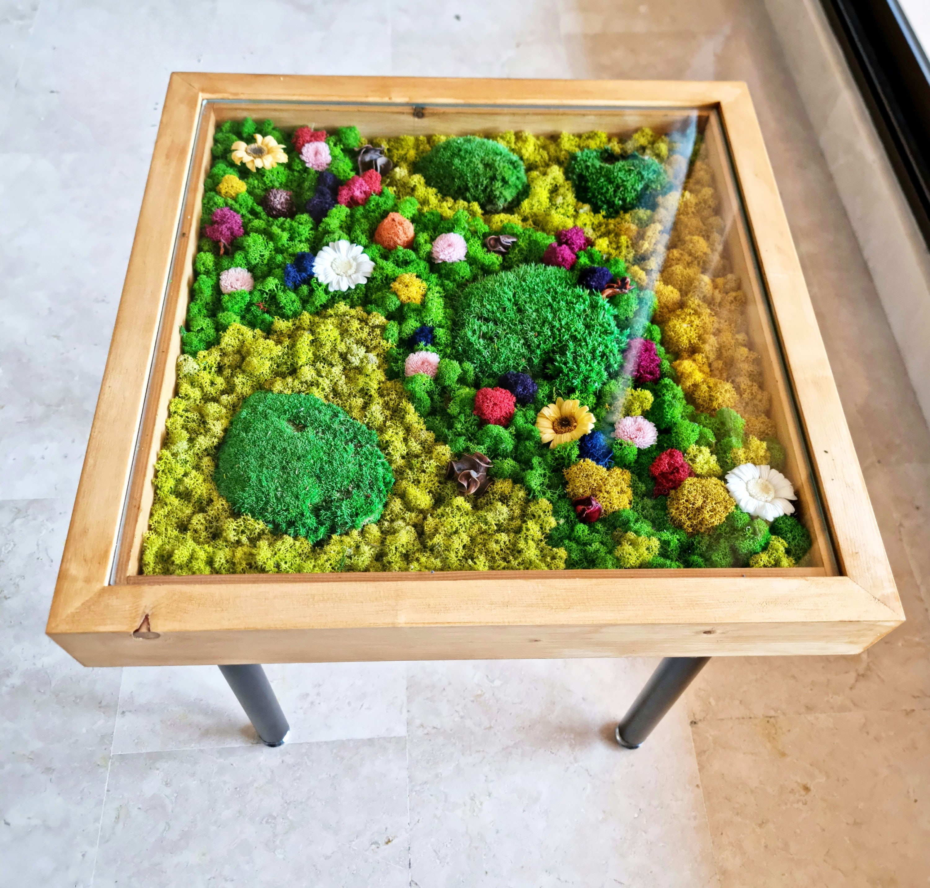 Moss Table. Moss Art. Deco Plants. Biophilic Design. Handmade Furniture ...