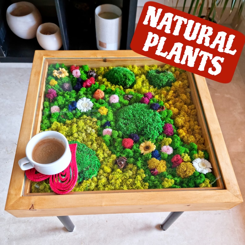 Moss Table. Moss Art. Deco Plants. Biophilic Design. Handmade Furniture ...