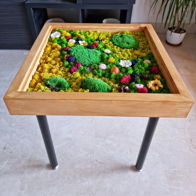 Moss Table. Moss Art. Deco Plants. Biophilic Design. Handmade Furniture ...