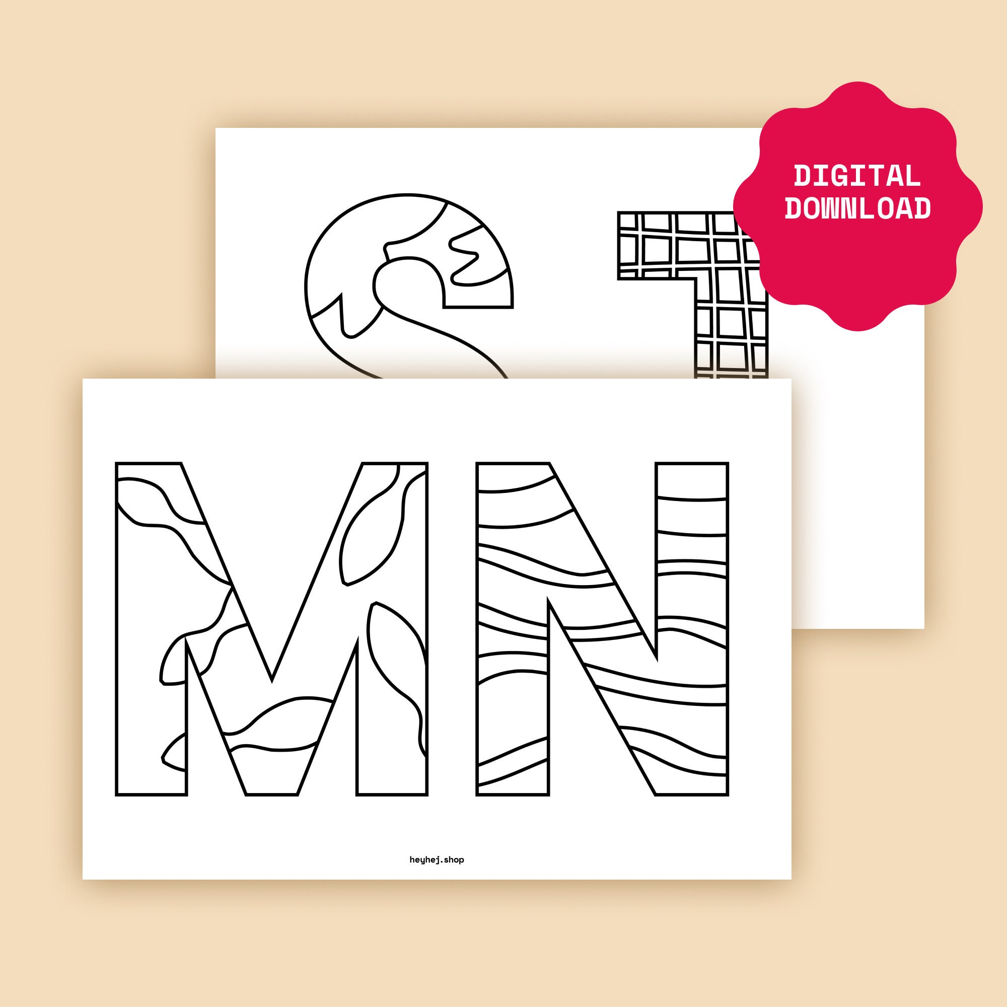 Digital Download • ABC Coloring Pages • Doodle Style • Alphabet ...