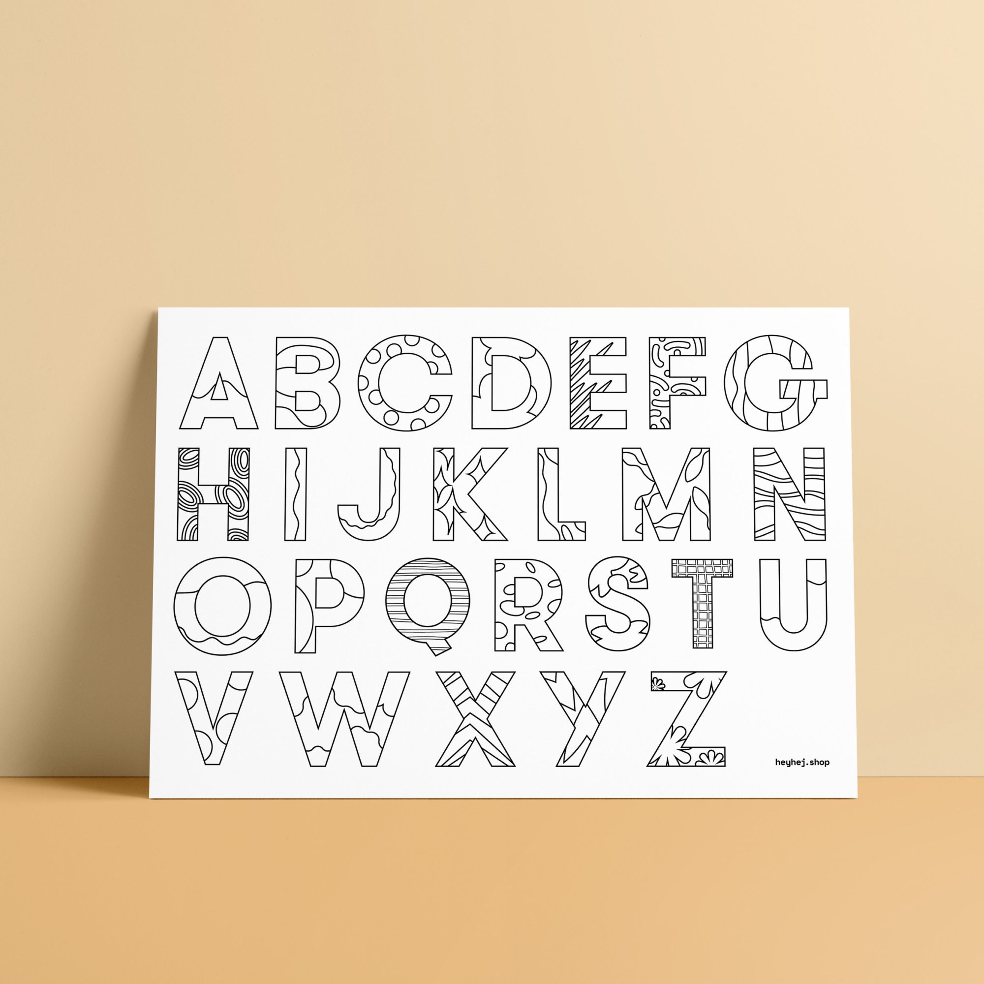 Digital Download • ABC Coloring Pages • Doodle Style • Alphabet ...