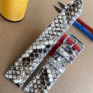 Handmade Genuine Gray Snake Watch Strap Band, Leather Watch Bracelet ...